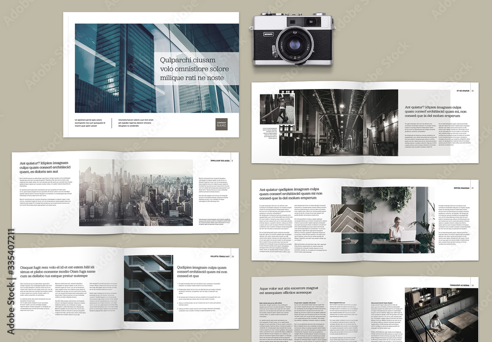 Horizontal Business Brochure Layout Stock Template | Adobe Stock