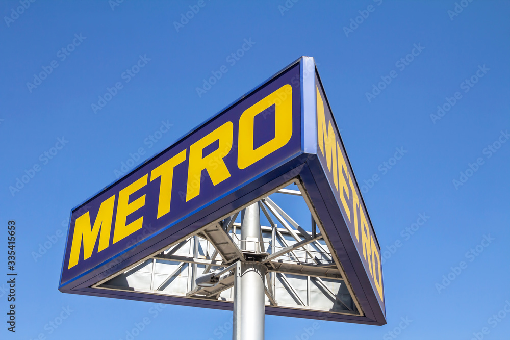 Ankara, Turkey : Metro logo of a supermarket. Metro cash and carry is a ...