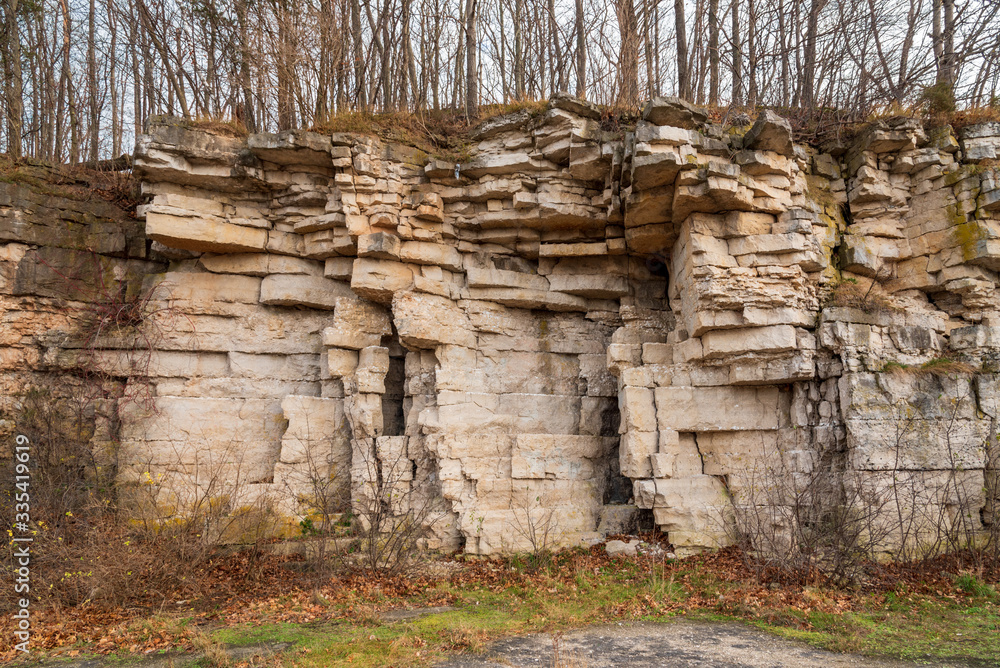 Niagara Escarpment dolomite, Silurian outcrops, High Cliff State Park ...