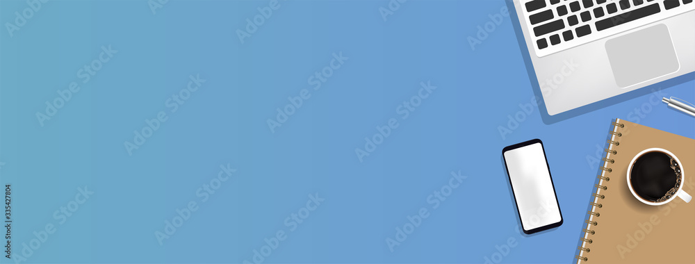 Minimal work space - Creative flat lay photo of workspace desk. Top ...