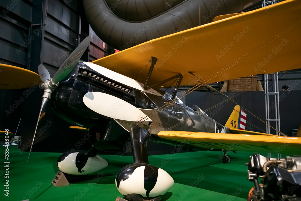 World War One biplane historical display. National Museum of the United ...