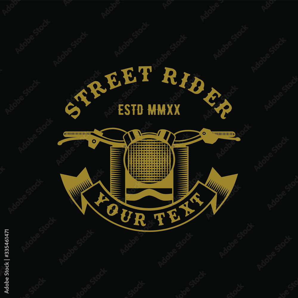 street rider motorcycle vector logo design Stock Vector | Adobe Stock