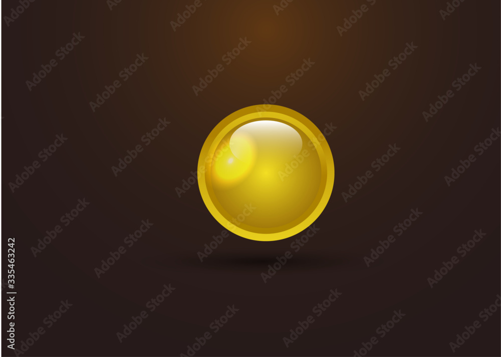 Gold Button Vector, circle gold Stock Vector | Adobe Stock