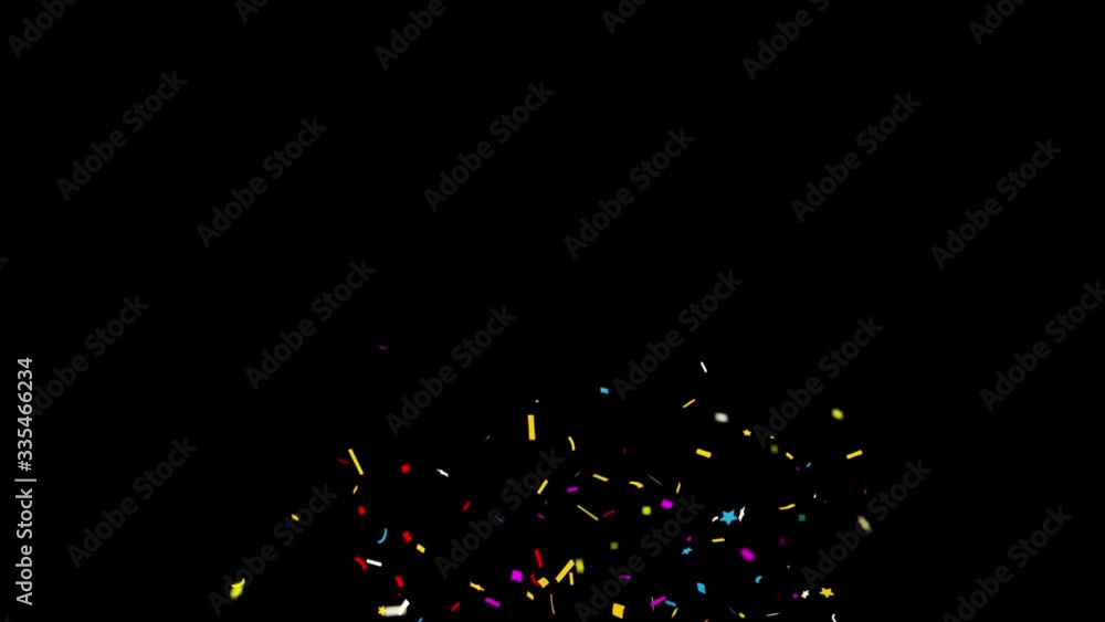 Multi Color Popper Confetti Falling Down glitter particles 4k Loop ...