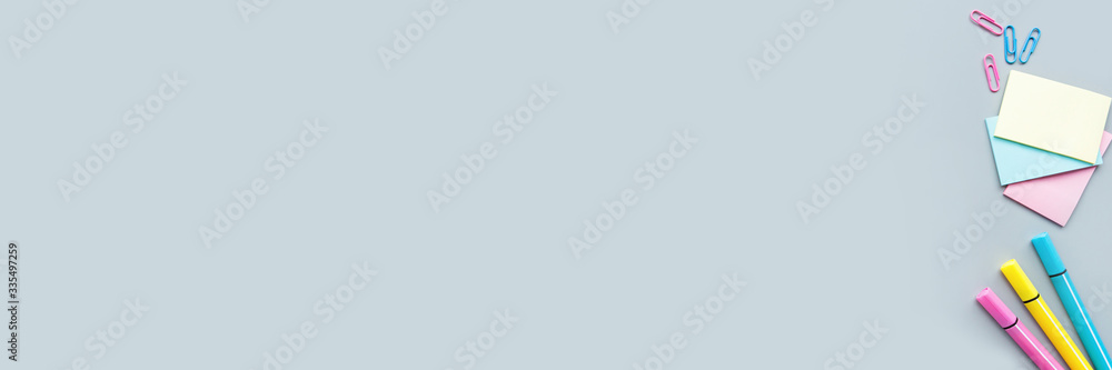 Back to School background with place for text. Horizontal banner for ...