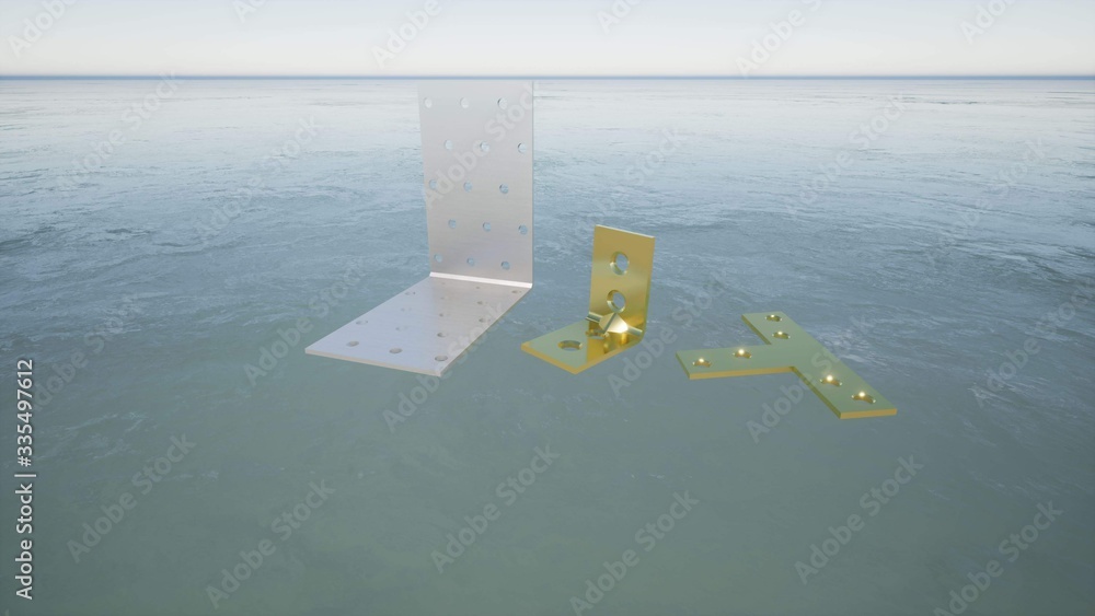 Angles, connectors, mounting Illustration in 3D Rendering Kątowniki ...