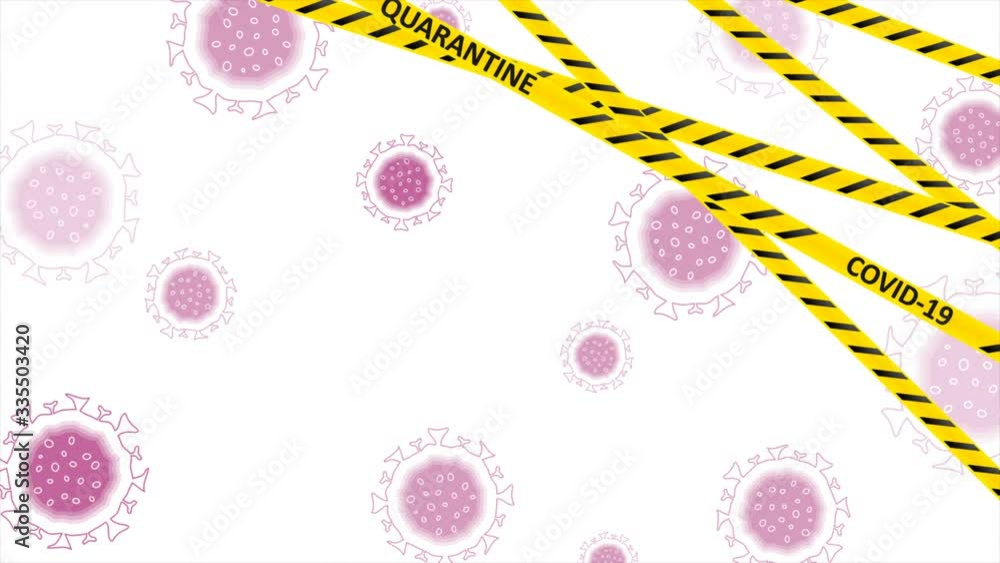 Abstract minimal motion background with COVID-19 coronavirus bacteria ...