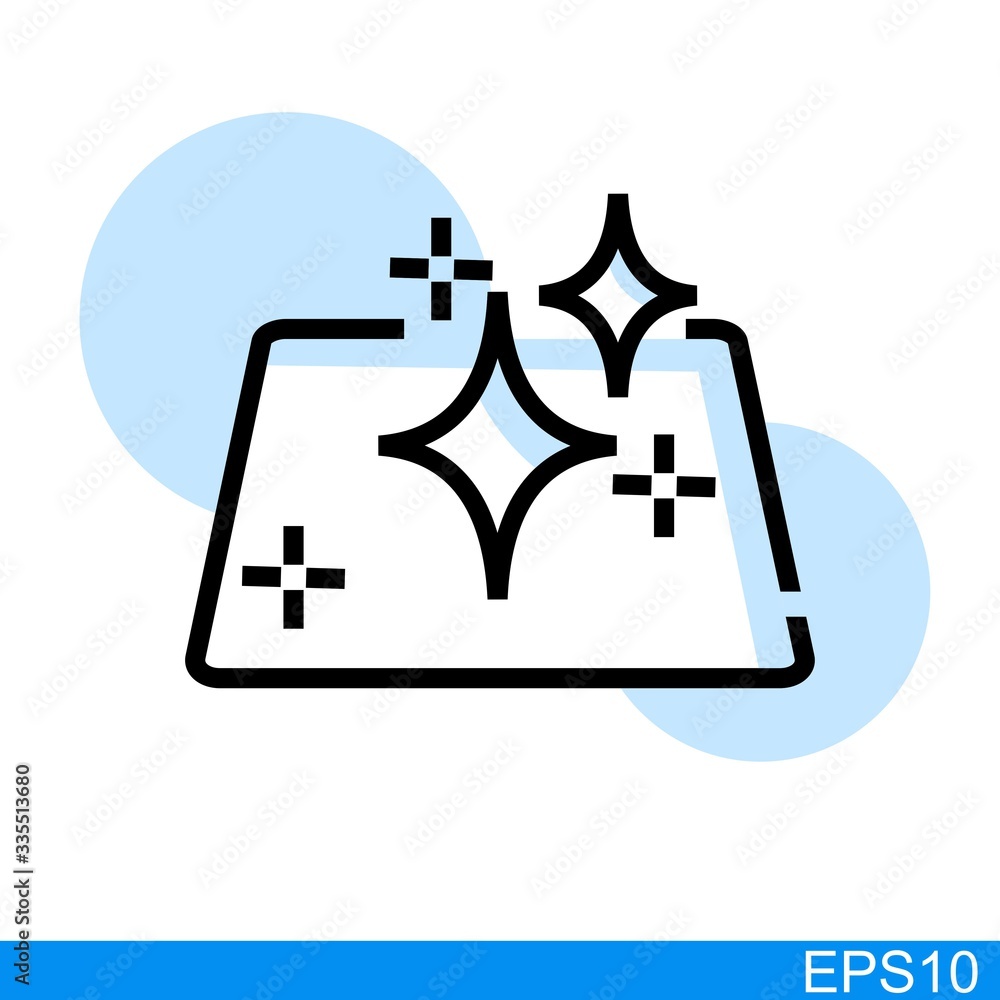 clean surface icon, easy cleaning, thin line symbol.vector illustration ...