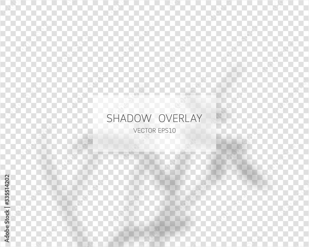 Shadow overlay effect. Natural shadows isolated on transparent ...