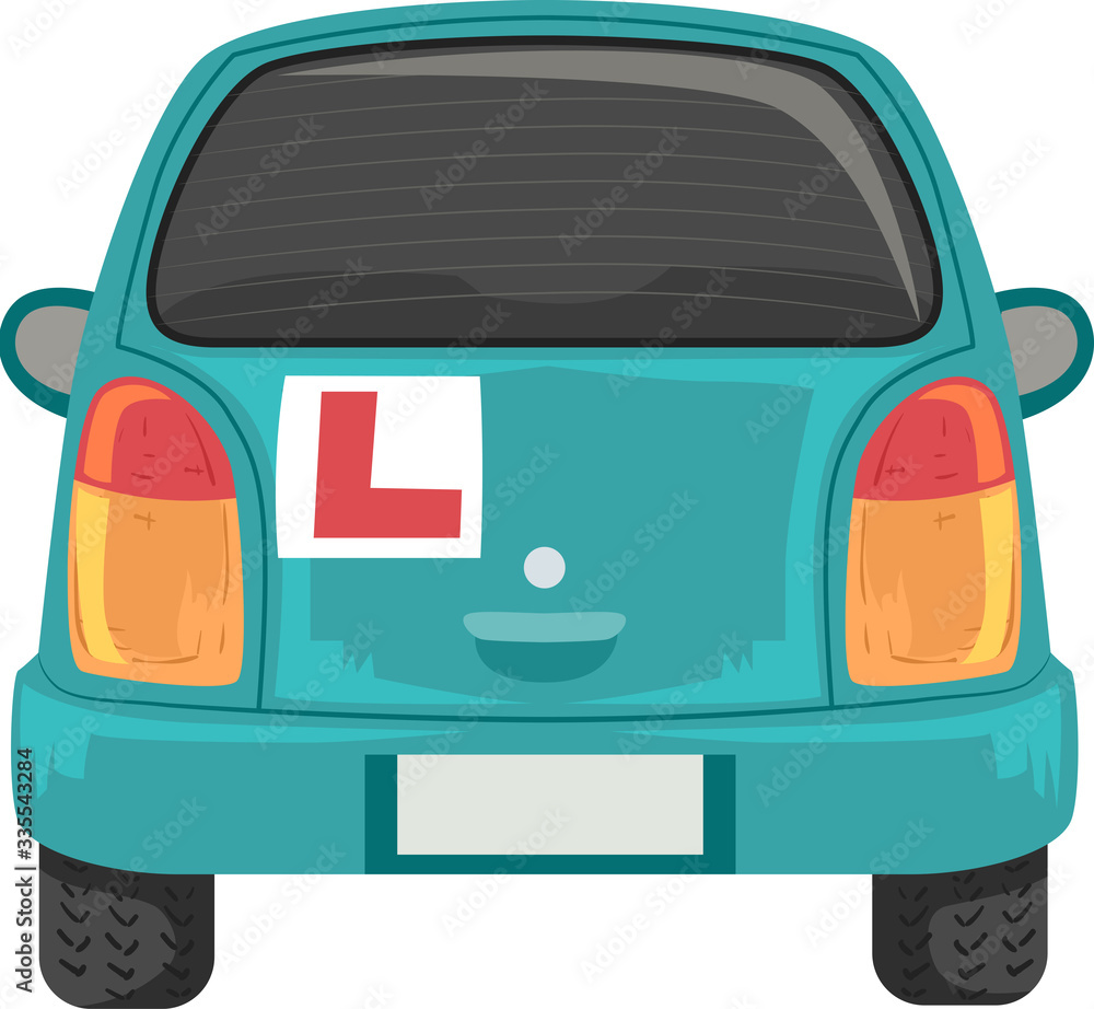 Car Back Learner Mark Illustration Stock Vector | Adobe Stock