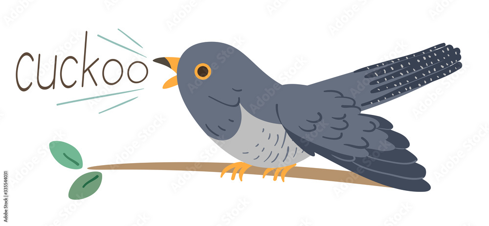 Cuckoo Bird Onomatopoeia Sound Cuckoo Illustration Stock Vector | Adobe ...