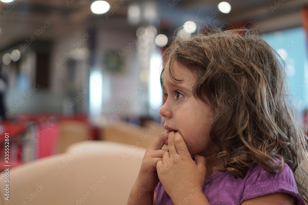 The 4 year old cries in the ferry boat Stock Photo | Adobe Stock