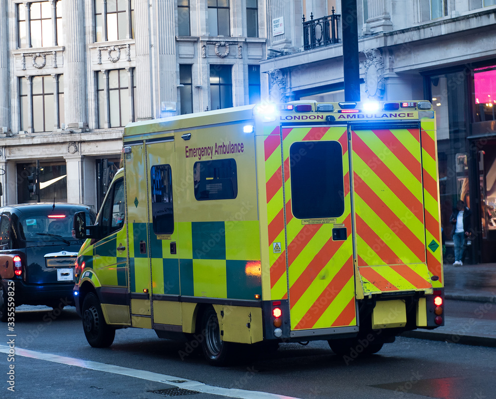 Emergency ambulance in London. Stock Photo | Adobe Stock