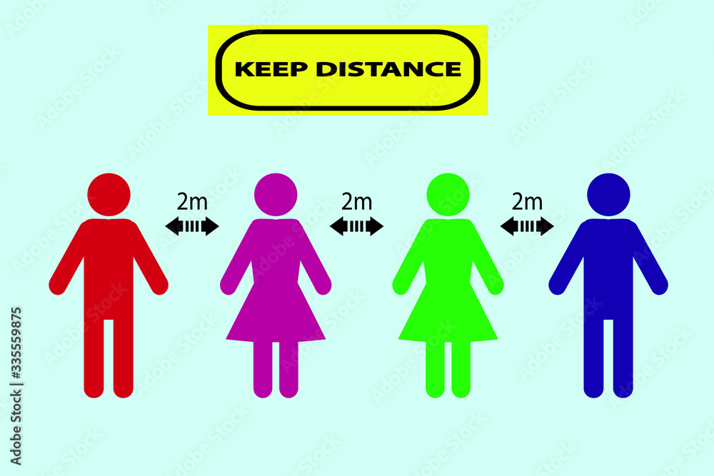 Vetor de Please Keep Your Distance, sign banner .social distancing and ...
