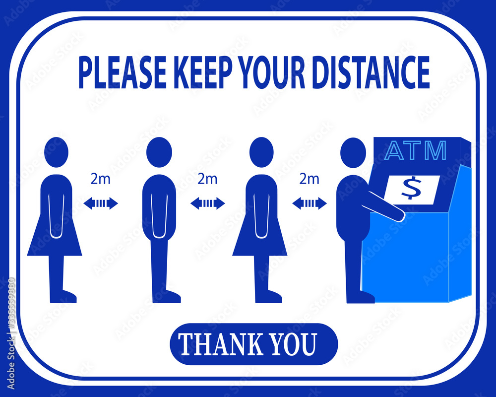 Please Keep Your Distance, sign vector.social distancing and infection ...