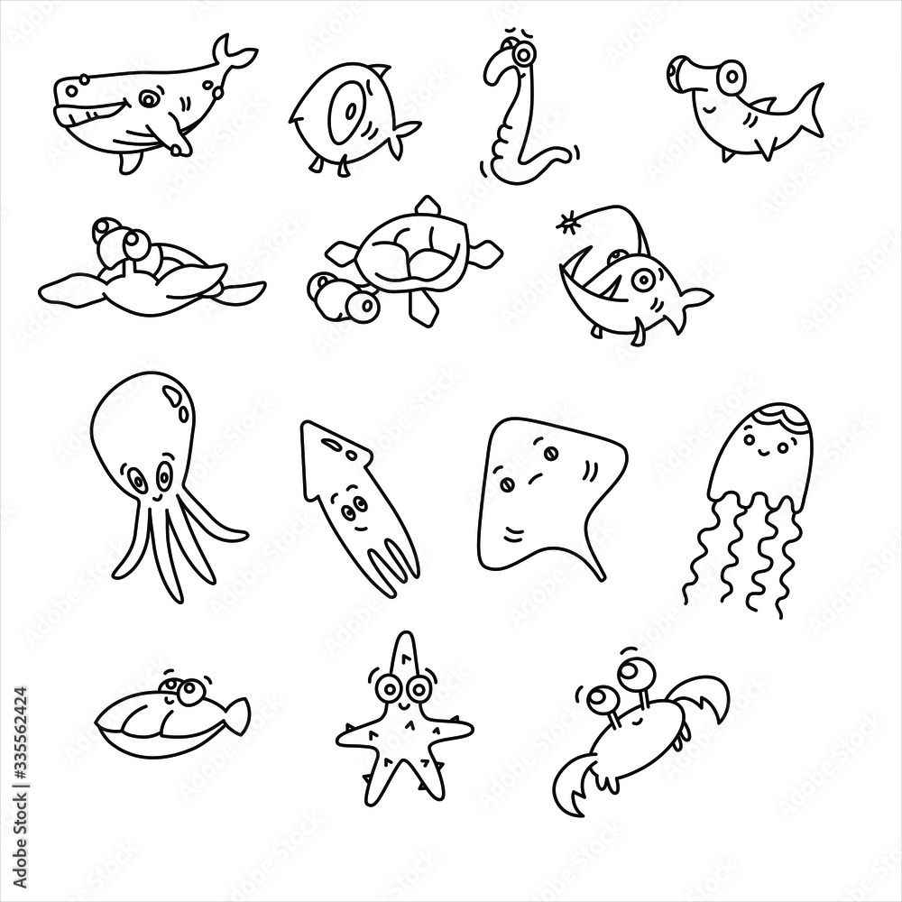Cute Sea Creature Drawings