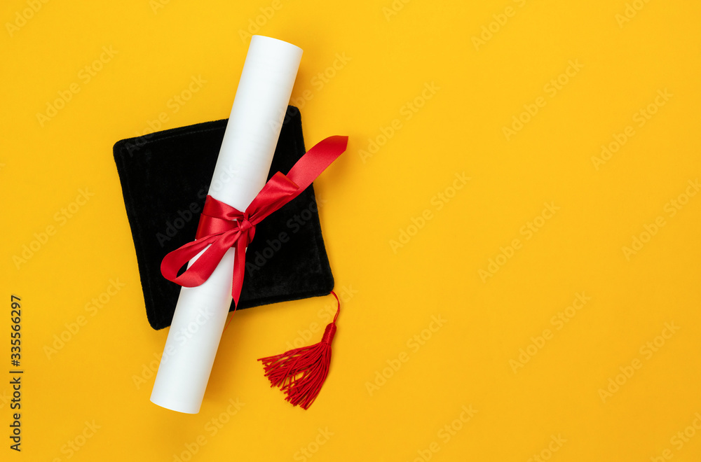 Table top view aerial image of Graduation of education season ...