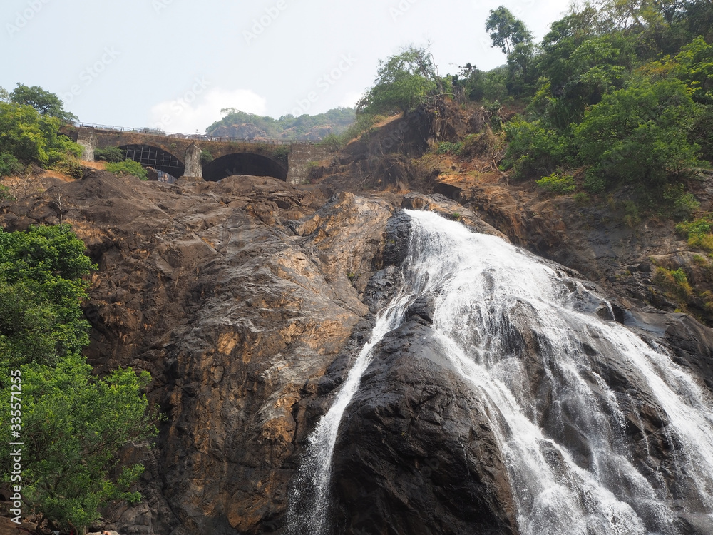 Dudhsagar waterfall in the Indian state of Goa. One of the highest ...