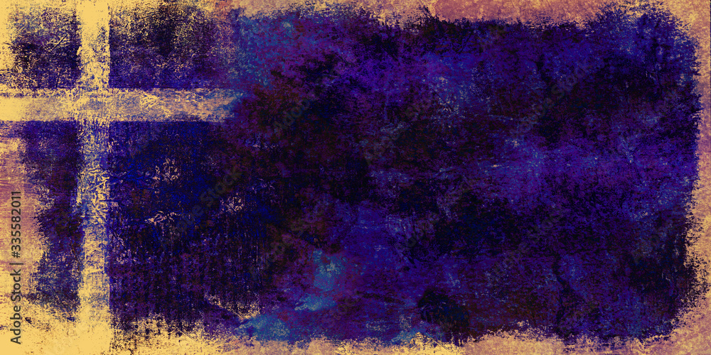 light cross on dark background in roughly painted style, with copy ...