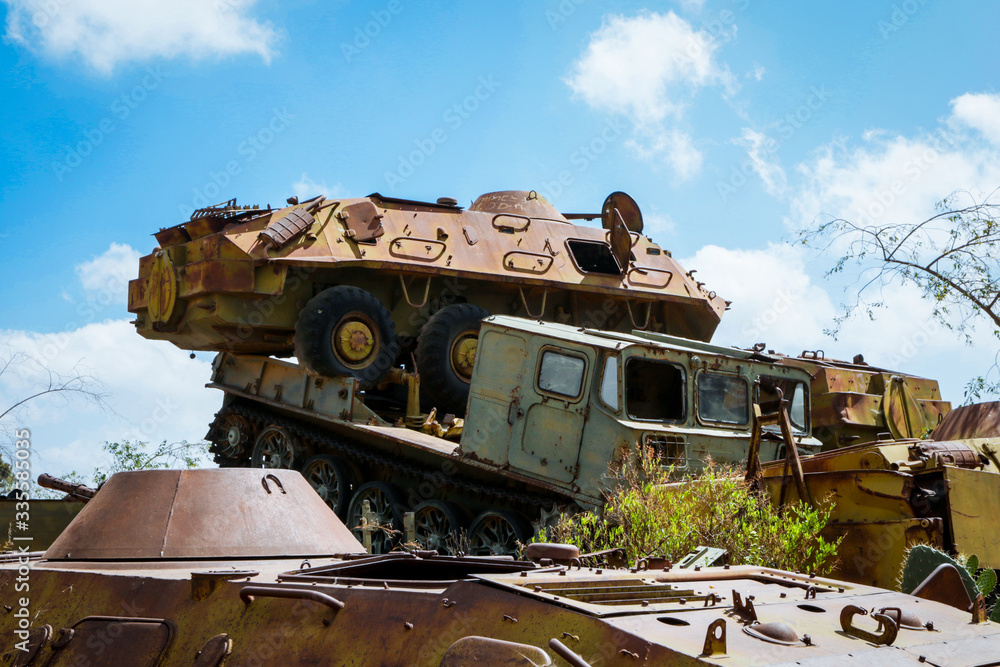 Abandoned Army Tanks on the Tank Graveyard in Asmara, Eritrea Stock ...
