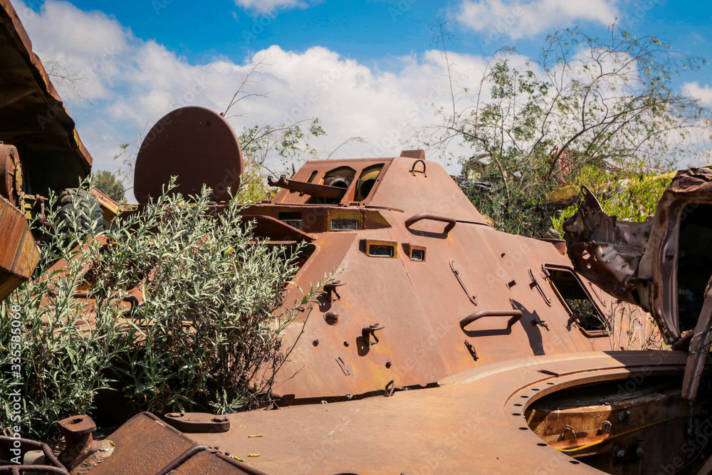 Abandoned Army Tanks on the Tank Graveyard in Asmara, Eritrea Stock ...