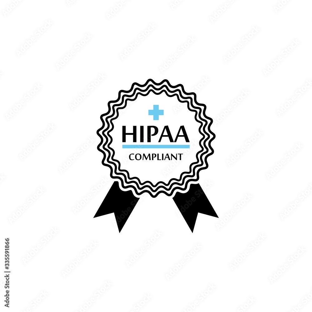 HIPAA Compliance Icon Graphic with Medical Symbol Isolated On White ...