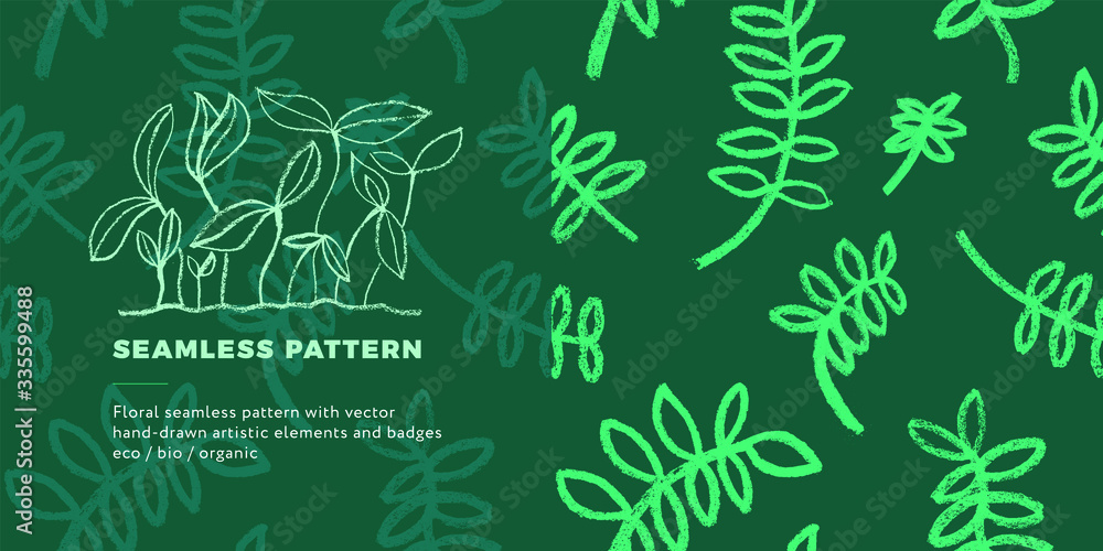 Healthy eating background. Vegetal pattern for banner design with hand ...
