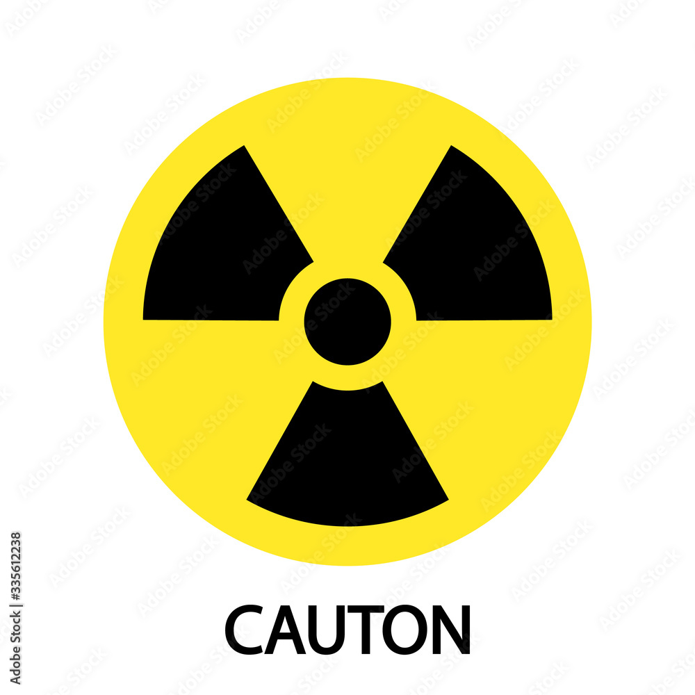 Vector illustration of Nuclear radioactive sign. Warning radioactive ...