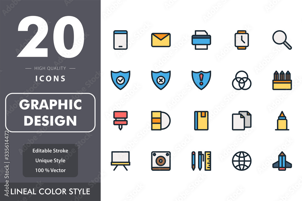 graphic design icon pack isolated on white background. for your web ...