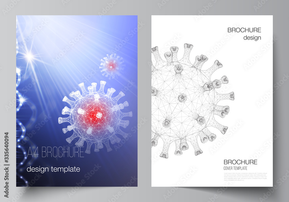 Vector layout of A4 cover mockups templates for brochure, flyer layout ...