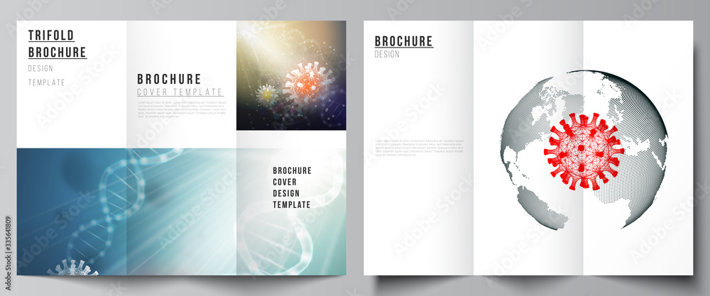 Vector layouts of covers design templates for trifold brochure, flyer ...