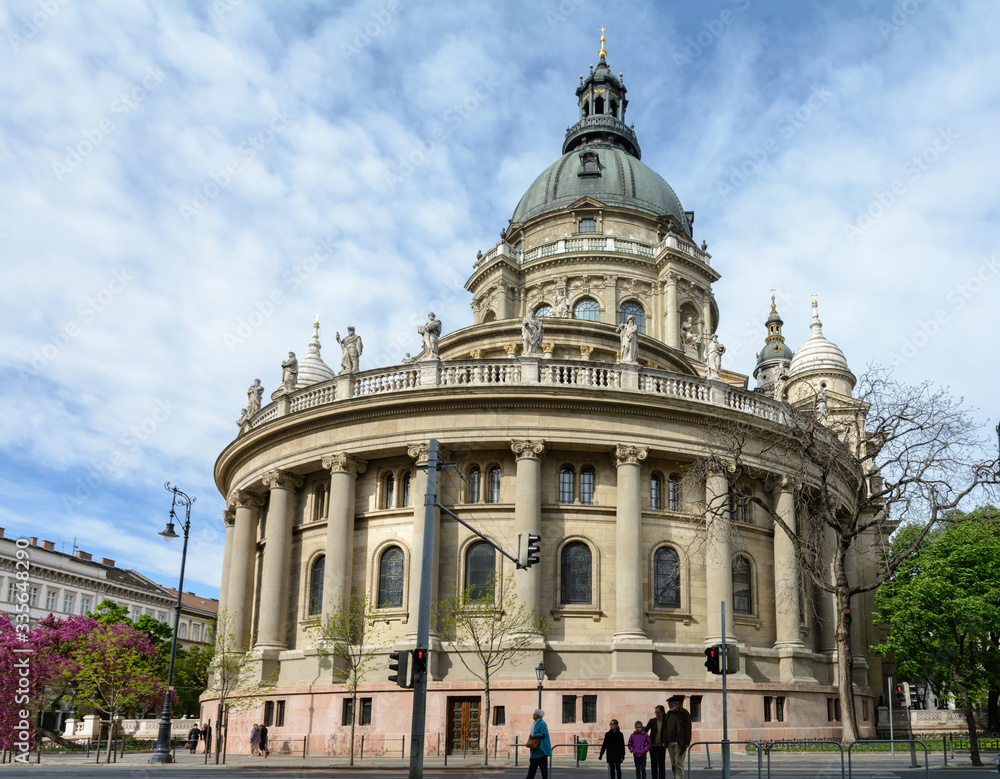 St. Stephen's Basilica in Budapest. The walls and columns of the temple ...