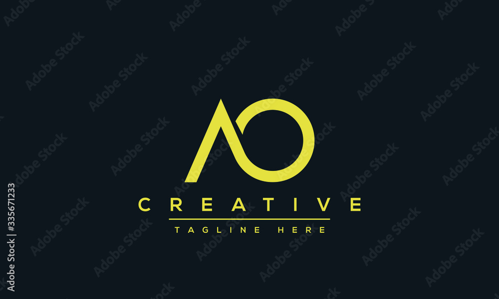 AO Letter Logo Design. Creative Modern Alphabet letters monogram icon A ...