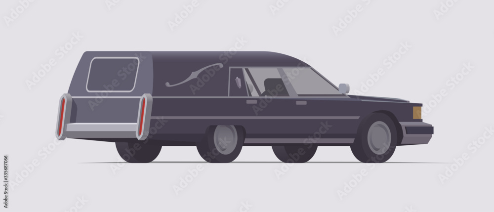 Vector vintage funeral hearse car. Isolated illustration Stock Vector ...