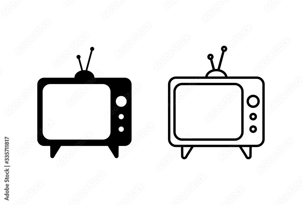 TV vector icons set. Television icon Stock Vector | Adobe Stock
