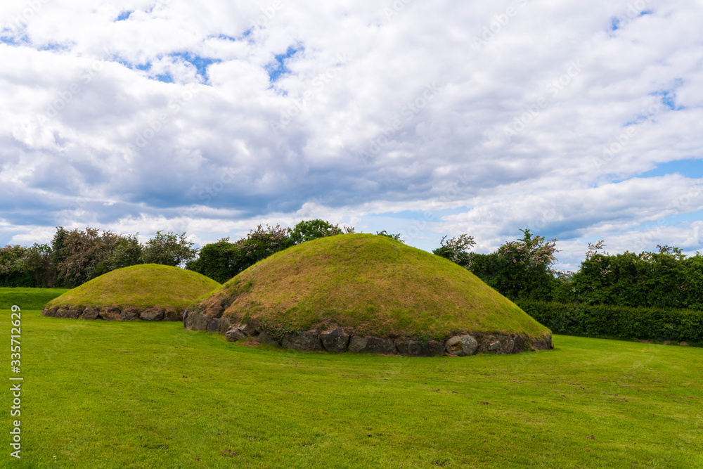 Knowth Neolithic Passage Mound Tombs in Boyne Valley, Ireland Stock ...