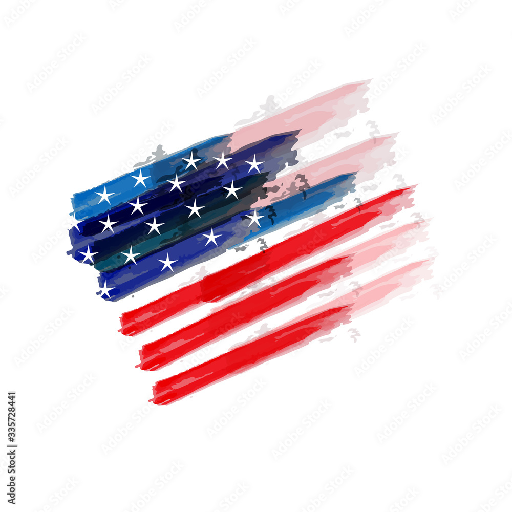American flag USA watercolor logo vector Stock Vector | Adobe Stock