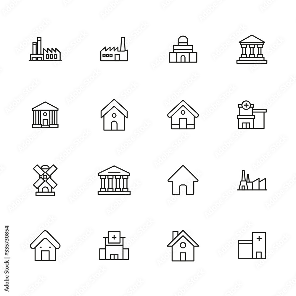 Simple set of architecture icons in trendy line style. Stock Vector ...