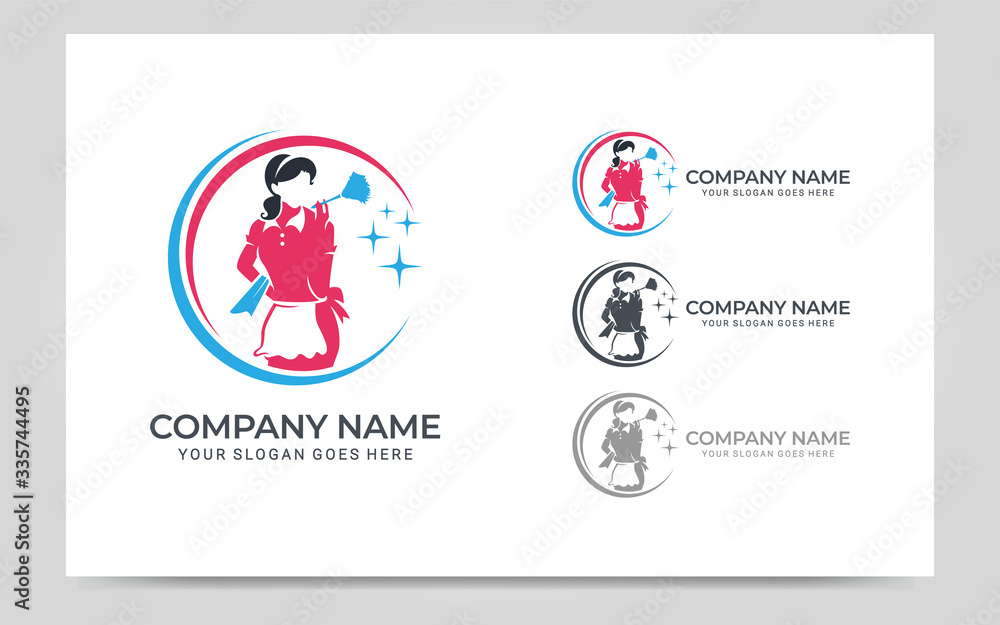 Women cleaning services logo. Modern editable logo. Vector graphic ...