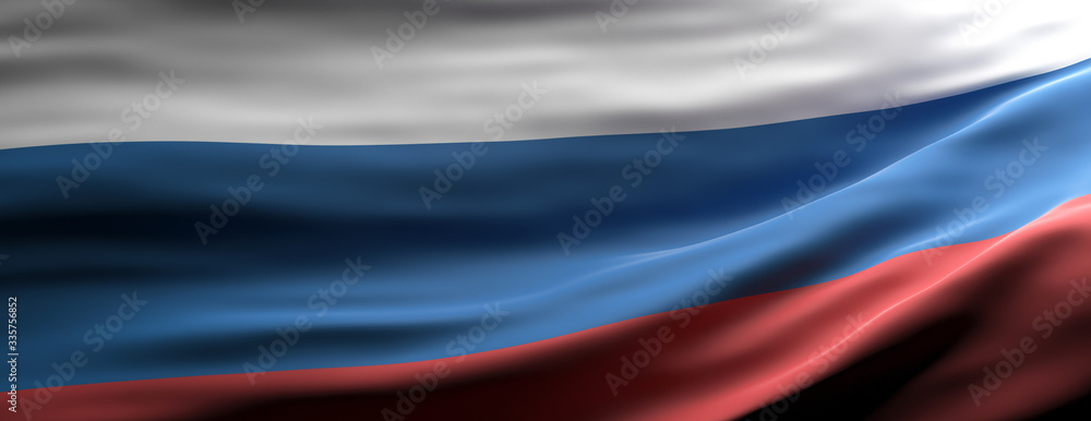 Russia national flag waving texture background. 3d illustration Stock ...