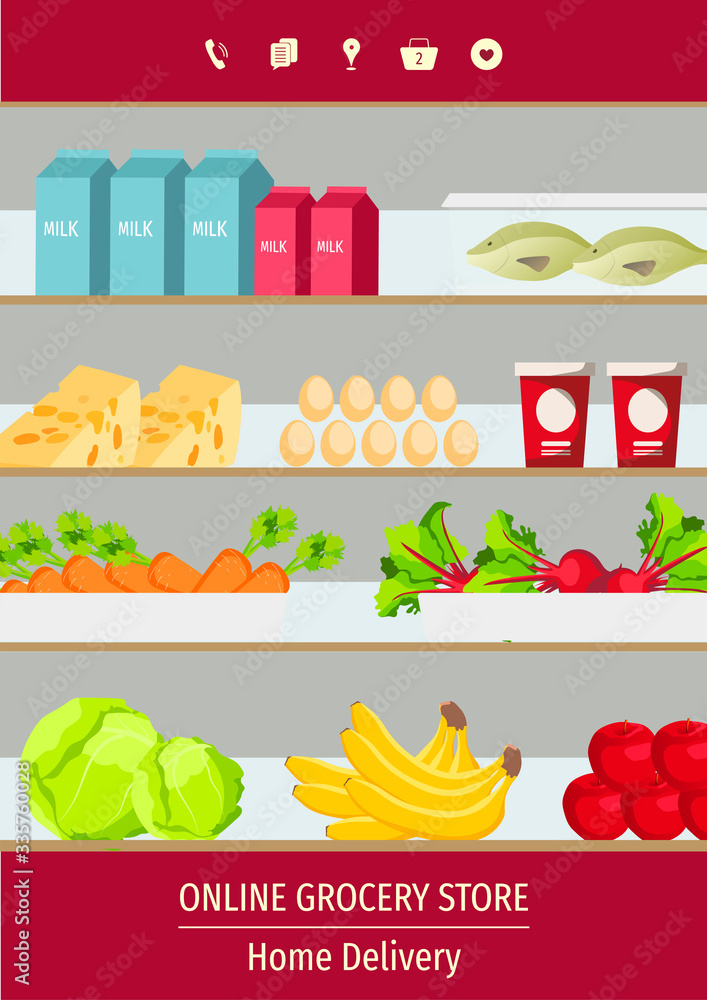 Banner design for Grocery store, Online Market, Home delivery, Shopping ...