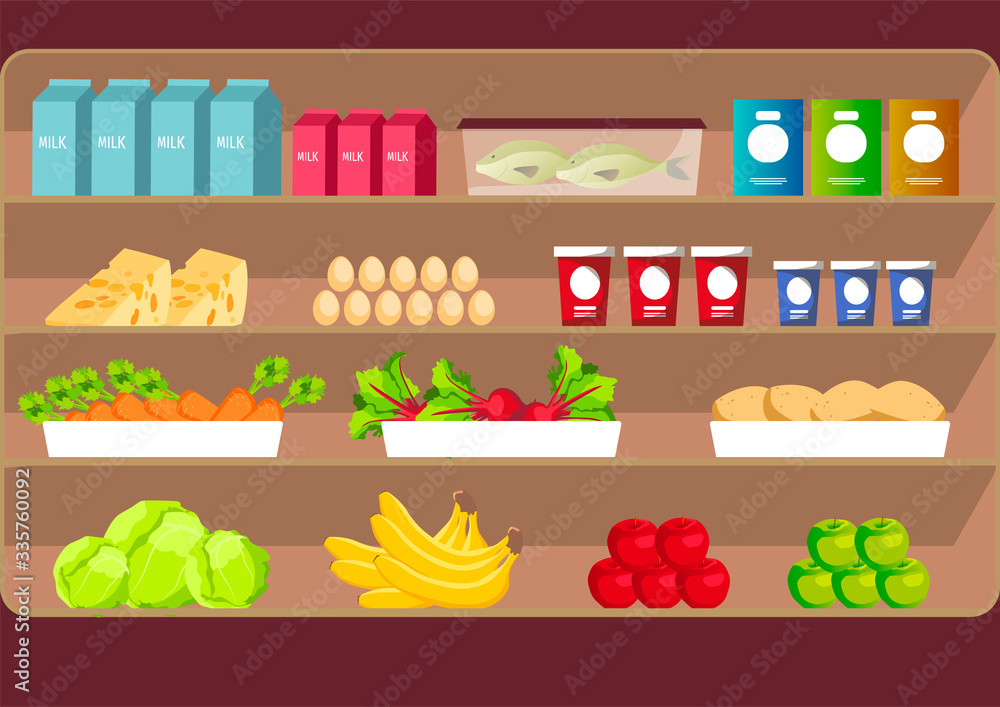 Grocery Store Shelves Clip Art