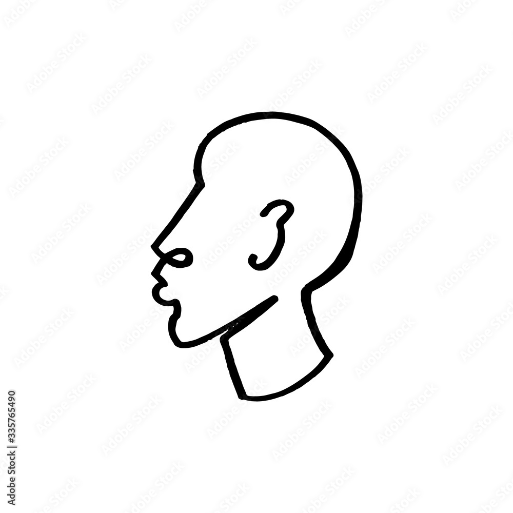 Modern abstract line face portrait, linear brush art. Picasso inspired ...
