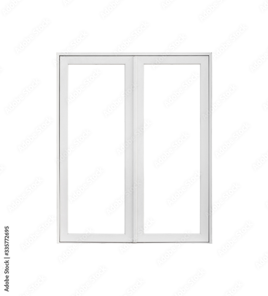 Real modern house window frame isolated on white background Stock Photo ...