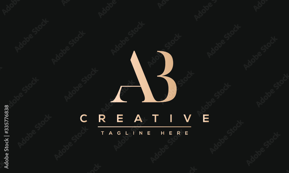 AB Letter logo Design Template Vector. Modern letters A B, A&B Alphabet ...