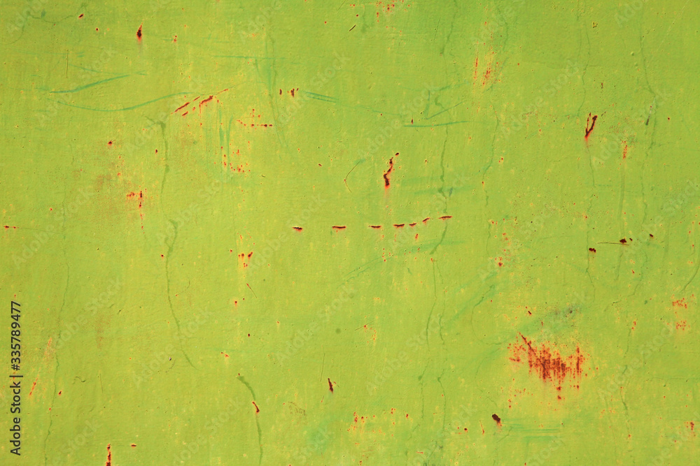 Metallic wall background, texture, colored in bright green (light green ...