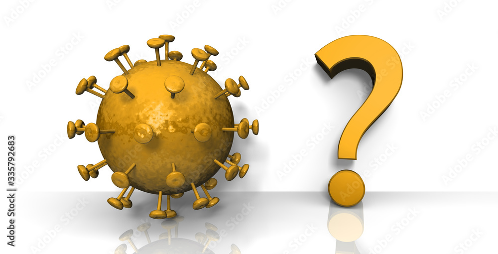 Covid-19 Coronavirus question mark interrogation point sign golden ...