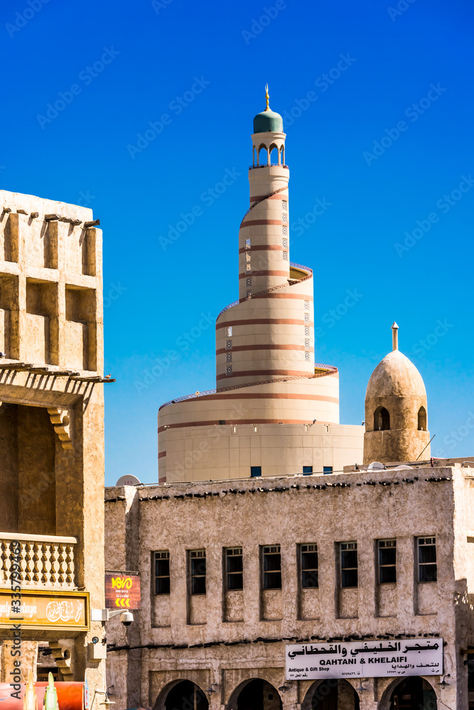 Architecture of Souq Waqif, touristic destination in Doha, Qatar Stock ...