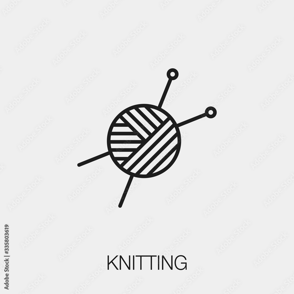 knitting icon vector. Linear style sign for mobile concept and web ...