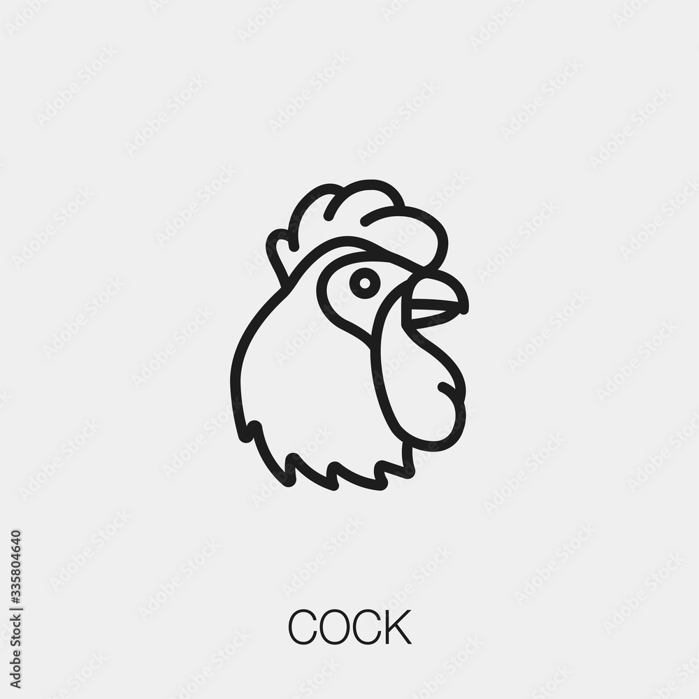 cock icon vector. Linear style sign for mobile concept and web design ...